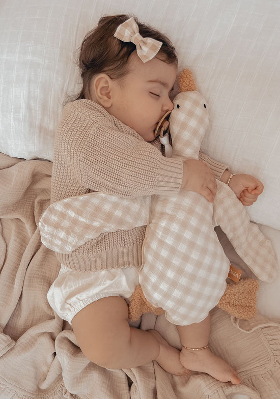 Gingham cuddle duck – Emma Rose by Emily