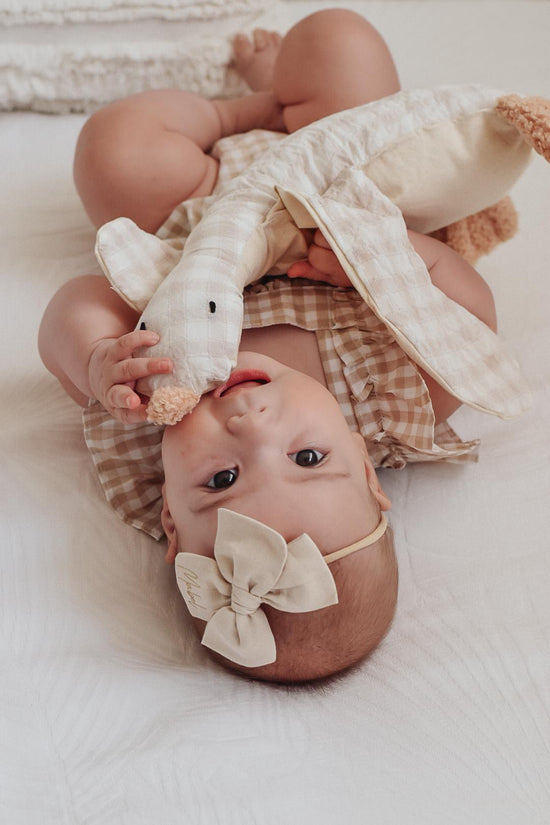 Gingham cuddle duck – Emma Rose by Emily